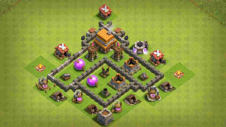 33 Best TH4 Base Layouts For Farming, Hybrid, War and Trophy ...