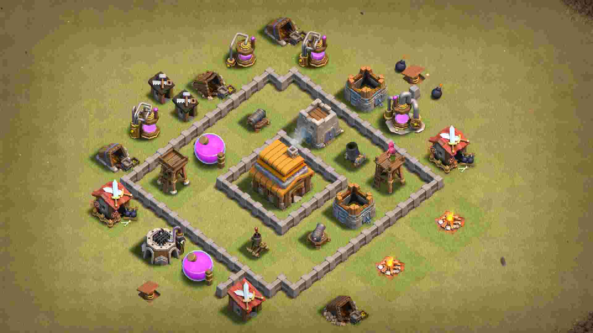 33 Best TH4 Base Layouts For Farming, Hybrid, War and Trophy ...