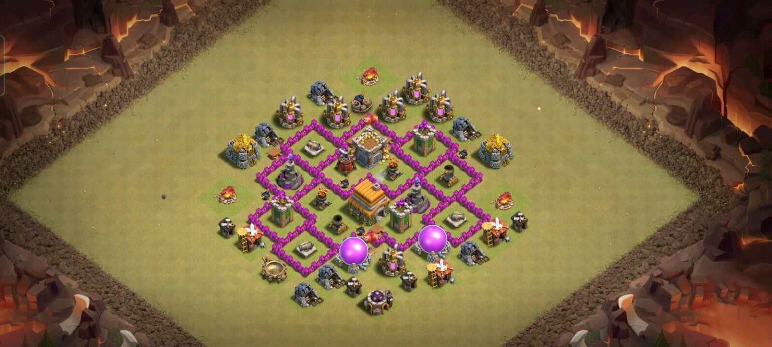 50+ Best Town Hall 6 War Base Designs (2025) TH6 Layouts for Clan Wars ...