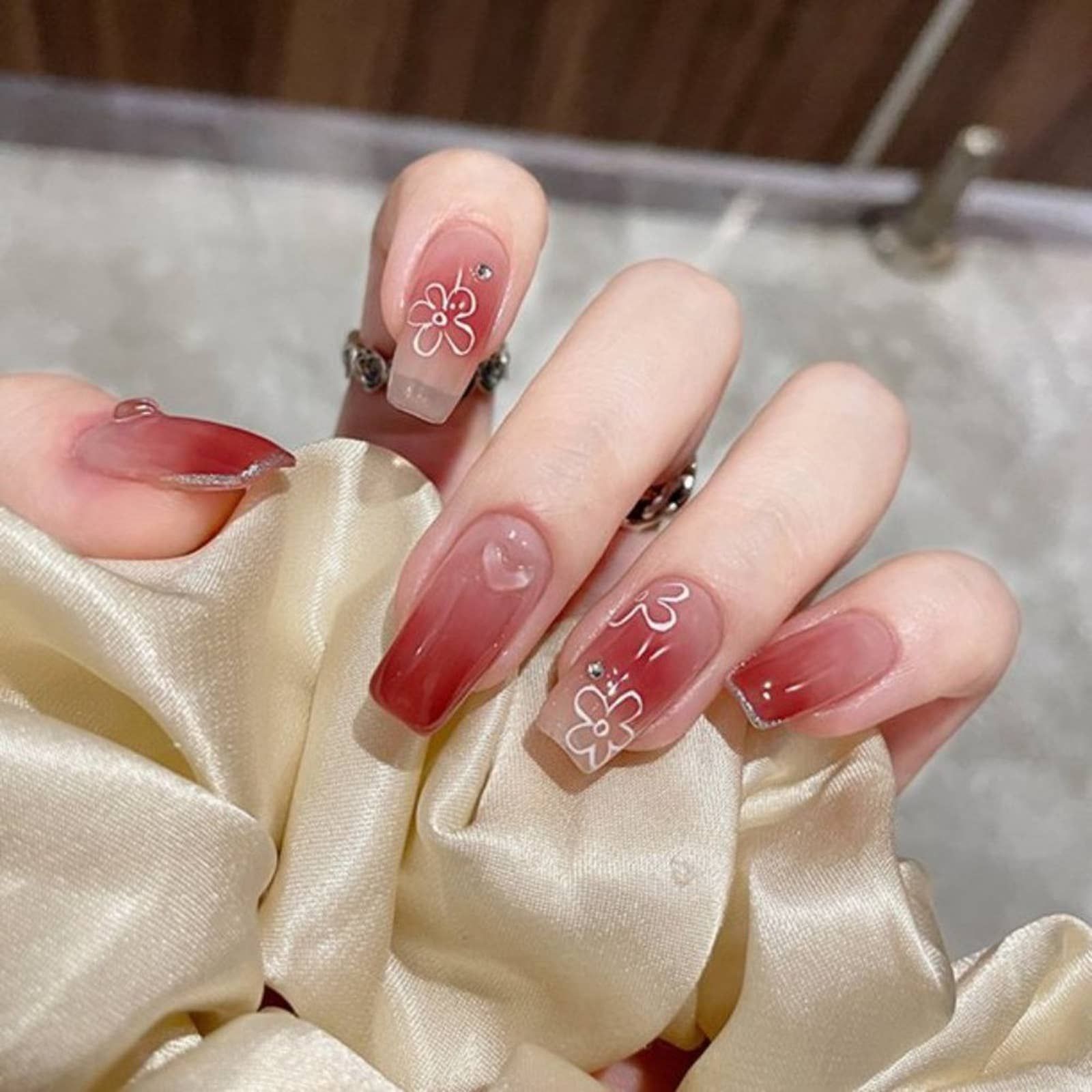 241 Pink Ribbon Nails for Short, Almond, and Coffin Styles ...